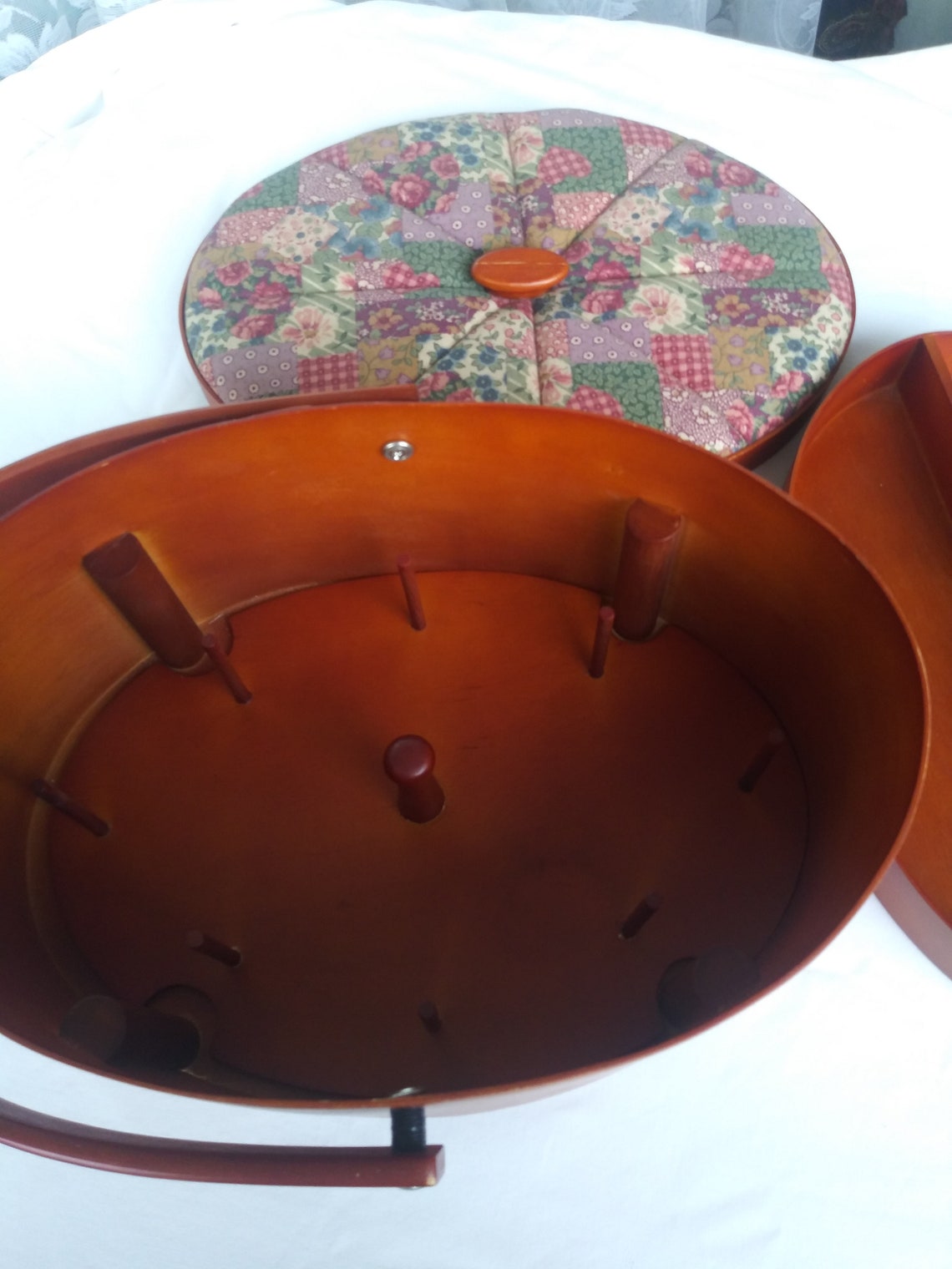 Vintage Wooden Sewing Box Pin Cushion Top - Etsy