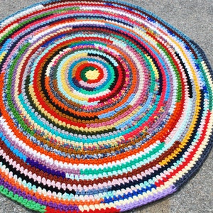 Multicolor 50'' Handmade Circle Rug - Etsy
