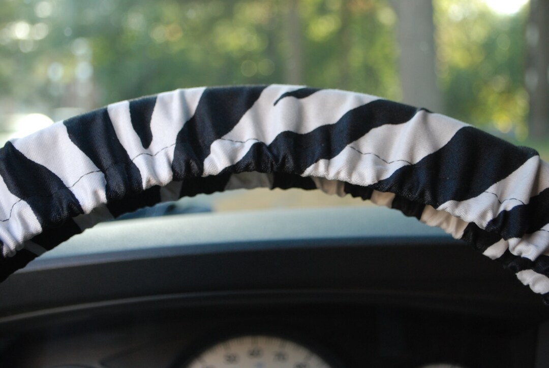 Steering Wheel Cover Zebra Black and White Patterned - Etsy