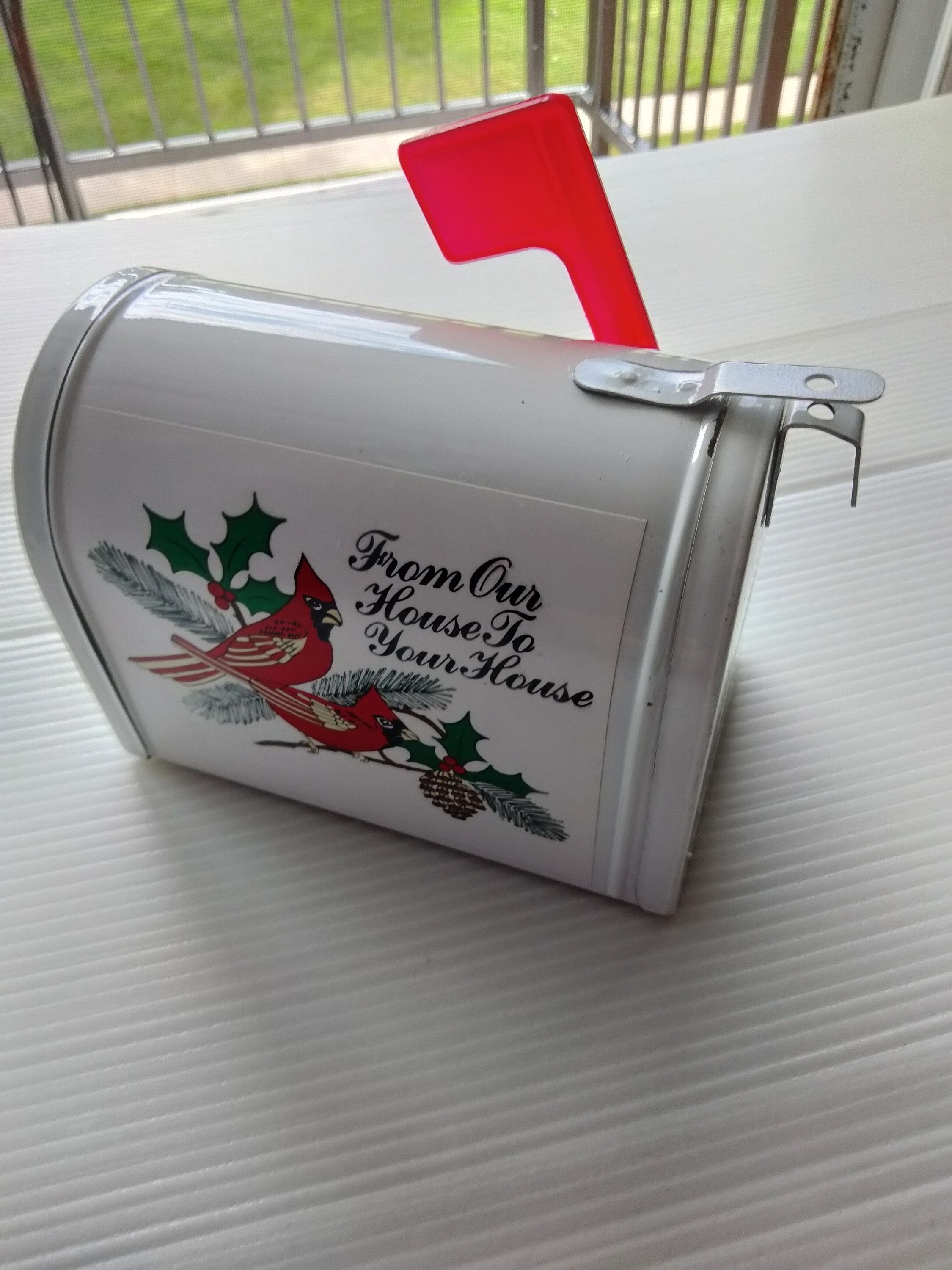 Vintage Giftco Inc. Christmas Tin Mailbox From Our House to Your House ...