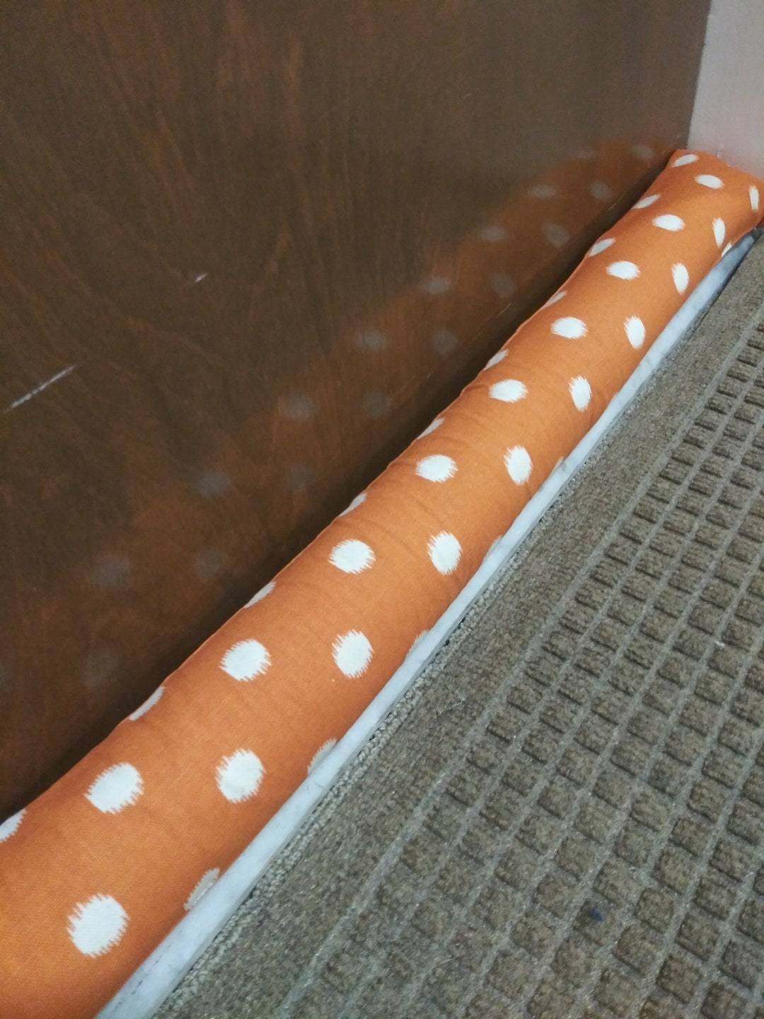 Door Draft Stopper/door Snake/draft Stopper/orange and White Polka Dot ...