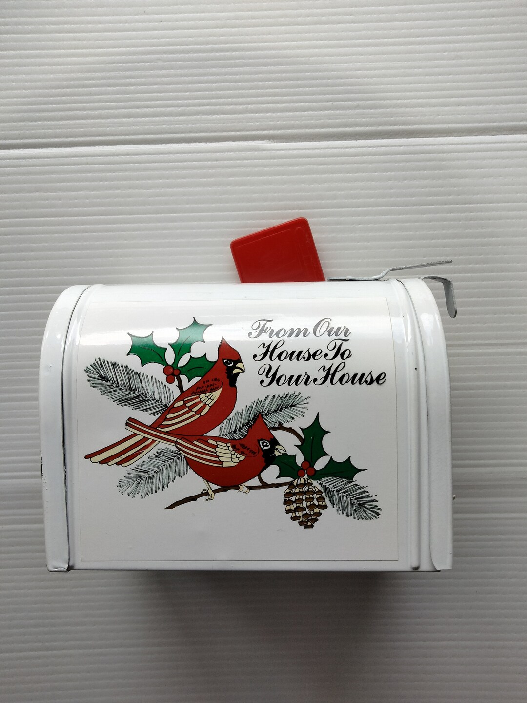 Vintage Giftco Inc. Christmas Tin Mailbox From Our House to Your House ...
