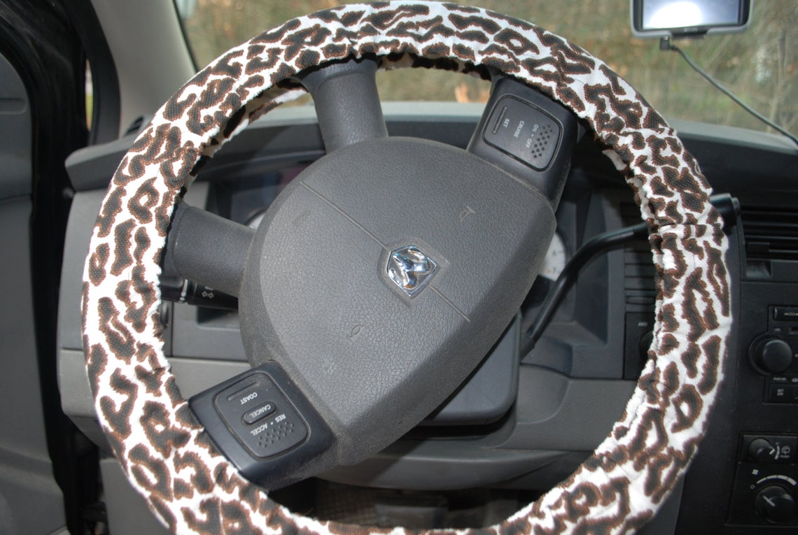 Steering Wheel Cover Brown and White Cheetah Patterned Leopard Print - Etsy