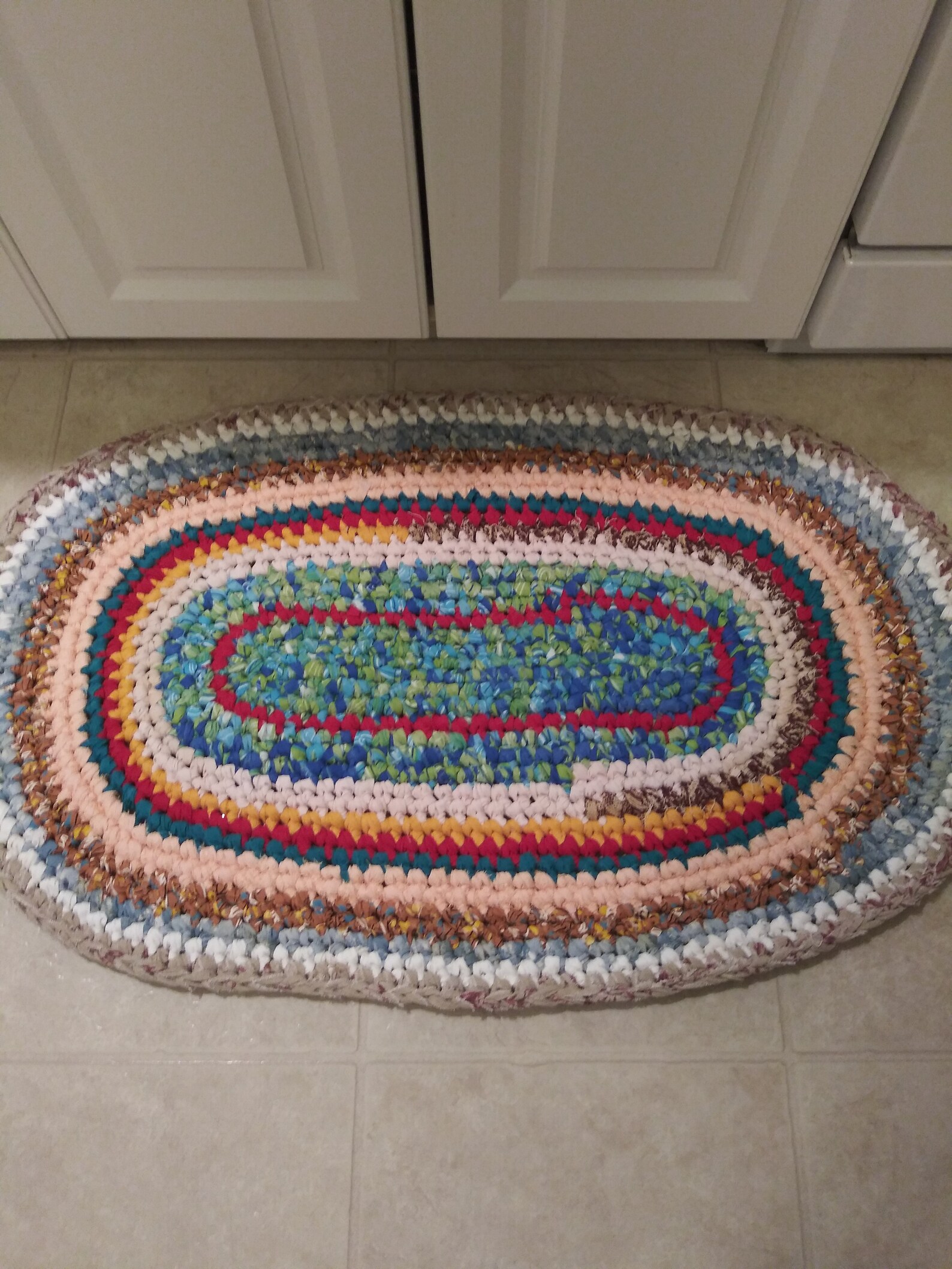 Oval Multicolor Crocheted Rag Rug - Etsy