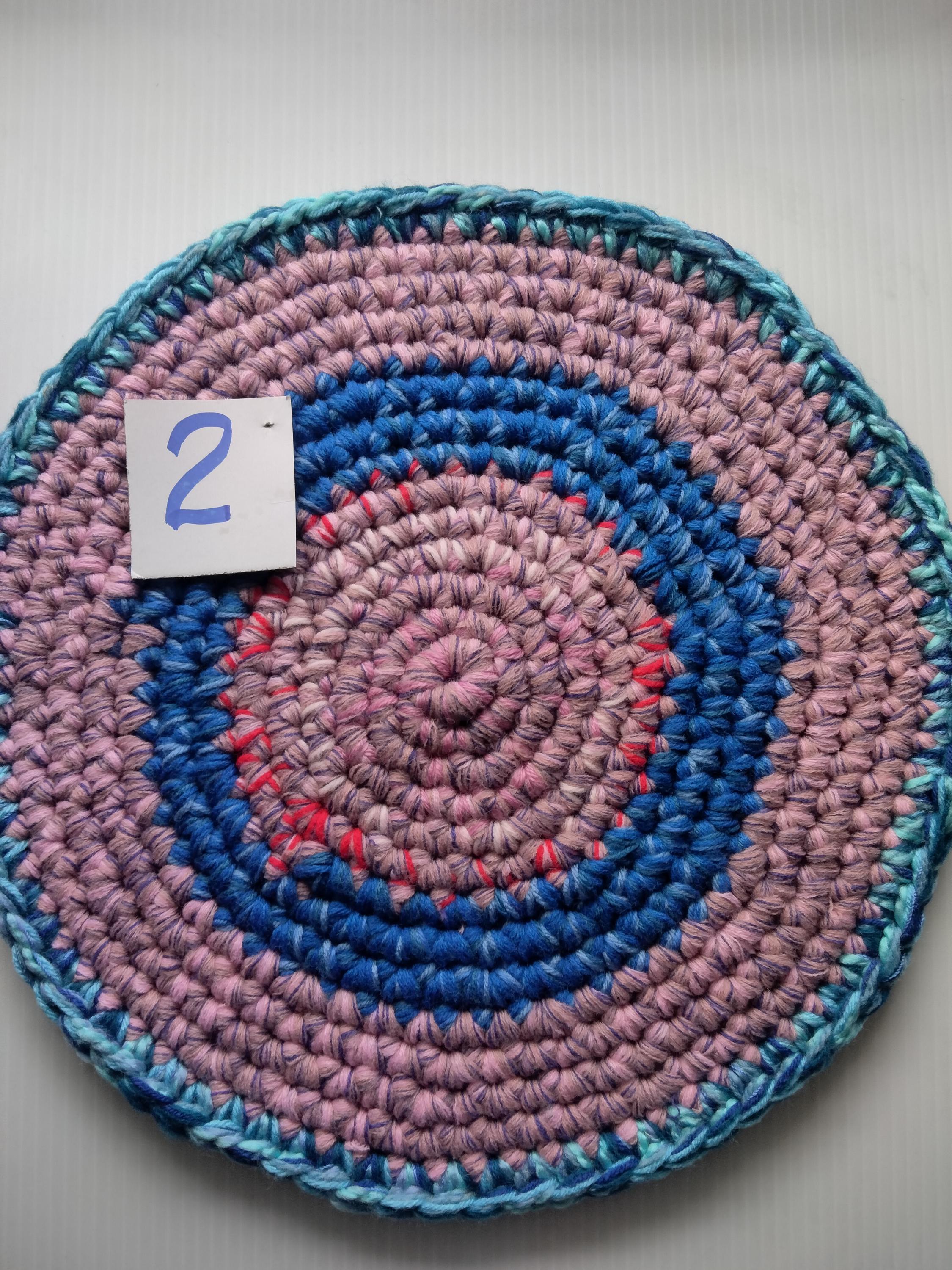 Crocheted Rag Rug Chair Pad: Multicolored Yarn Seat Cushion - Etsy