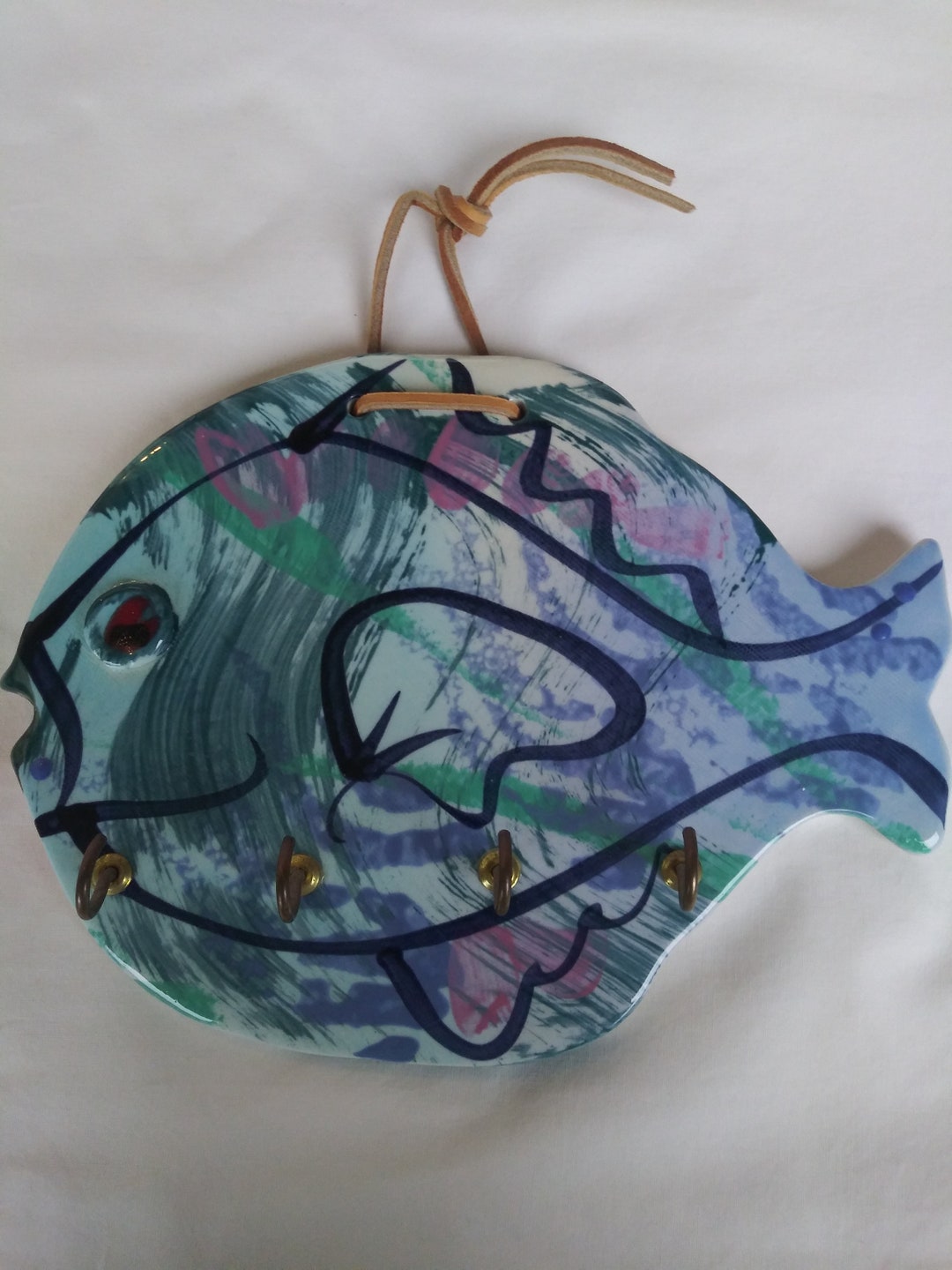 Vintage Fish Ceramic Key Holder - Etsy