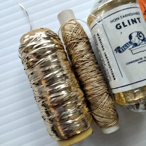 4 Spools of Gold Metallic Thread Vintage Thread - Etsy