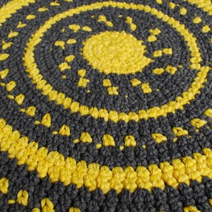 Gray and Yellow Handmade Circle Rug - Etsy