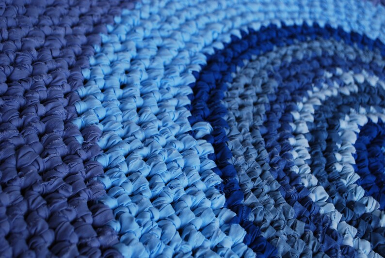 Blue Handmade Circle Rug - Etsy