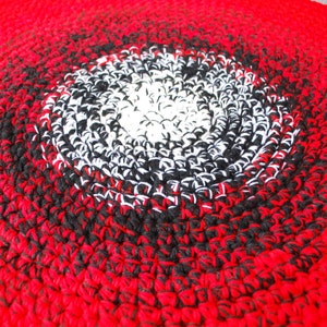 Red Black White Handmade Circle Rug - Etsy