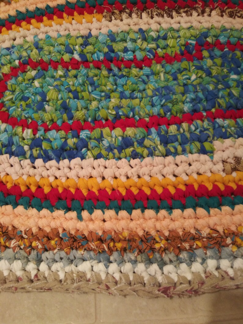 Oval Multicolor Crocheted Rag Rug - Etsy