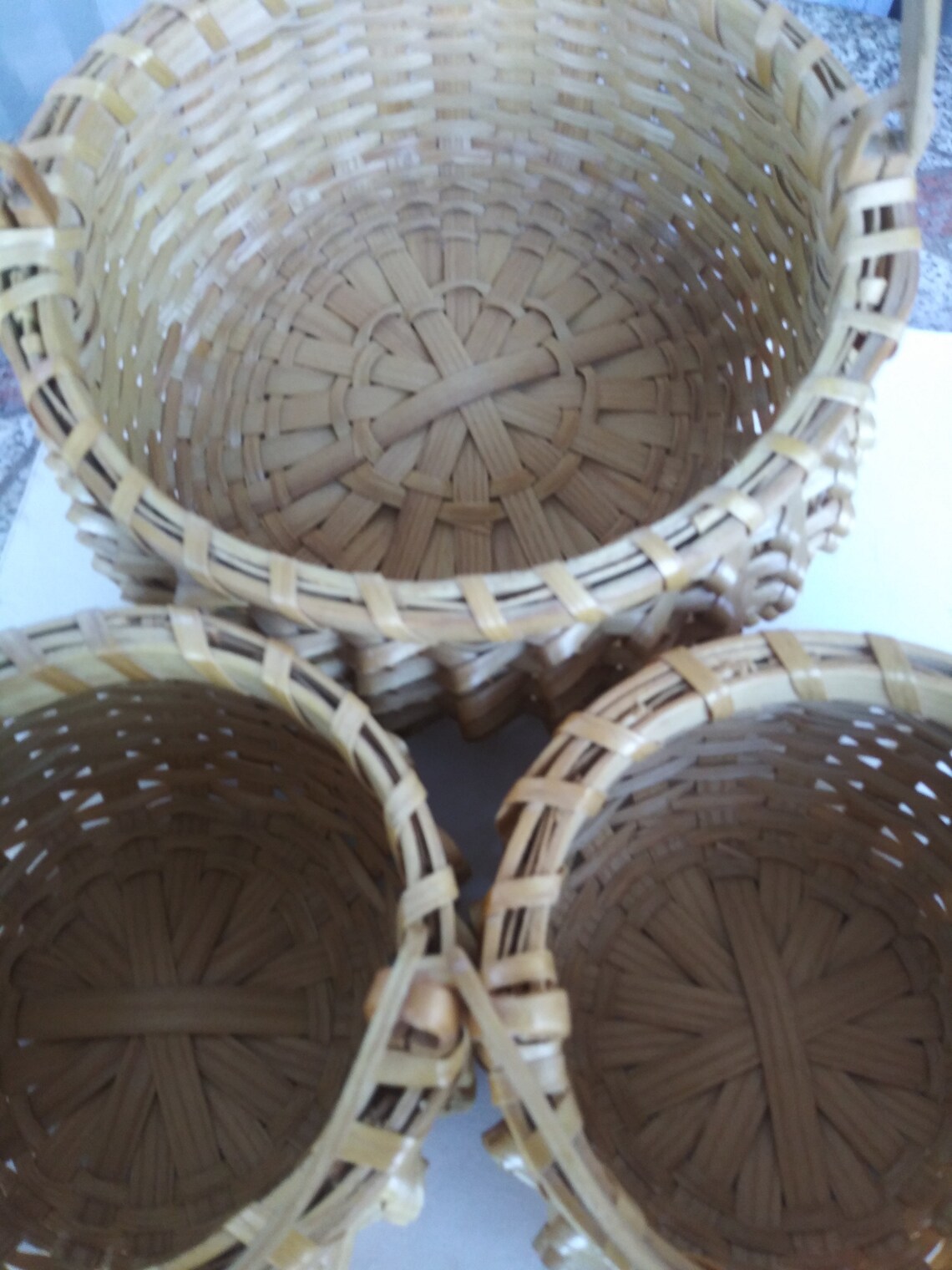 3 Vintage Basketville Popcorn Weave Bun Basket | Etsy