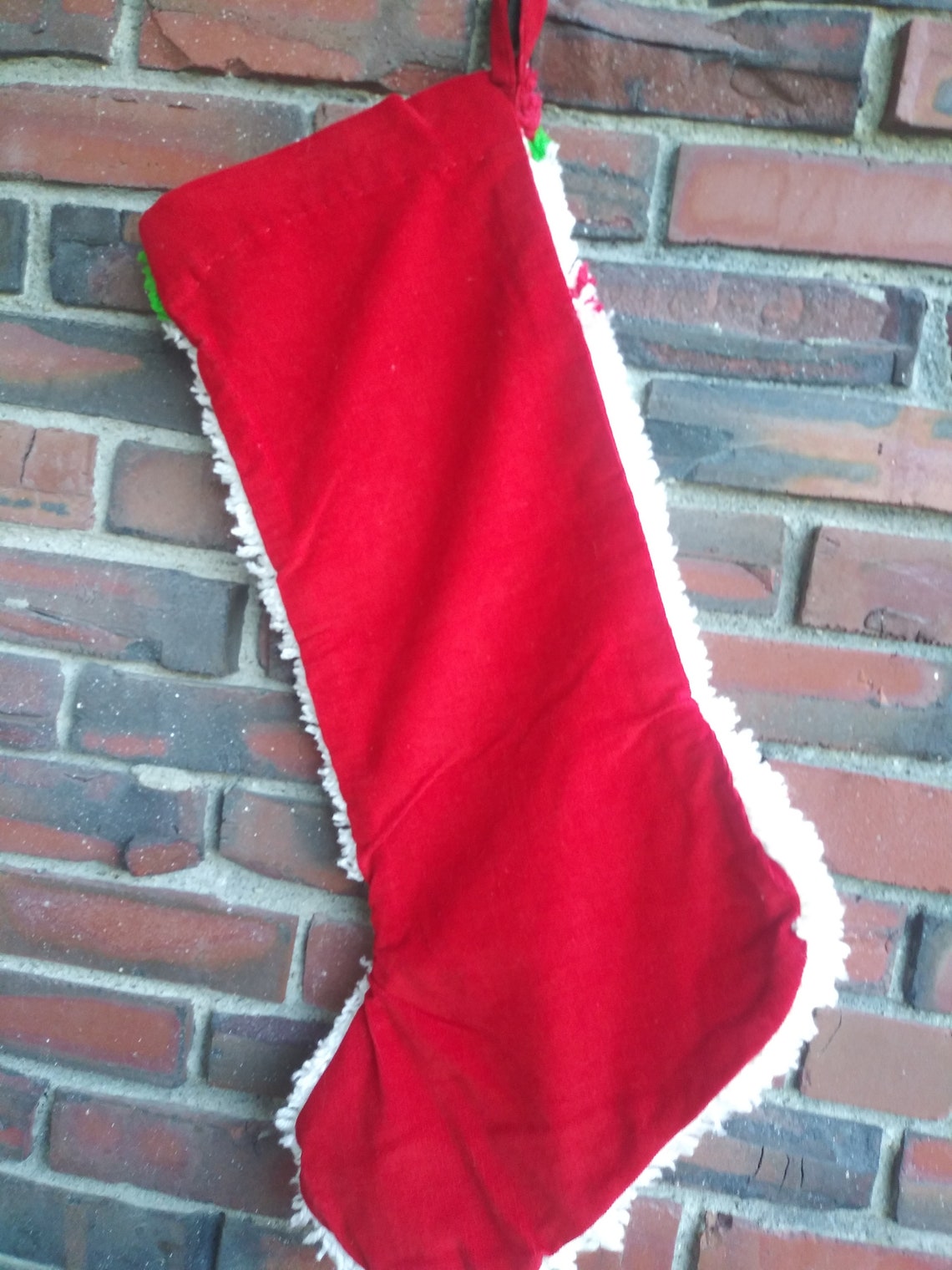 Vintage Christmas Stocking Handmade Latch Hook Noel | Etsy