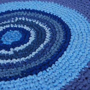 Blue Handmade Circle Rug - Etsy