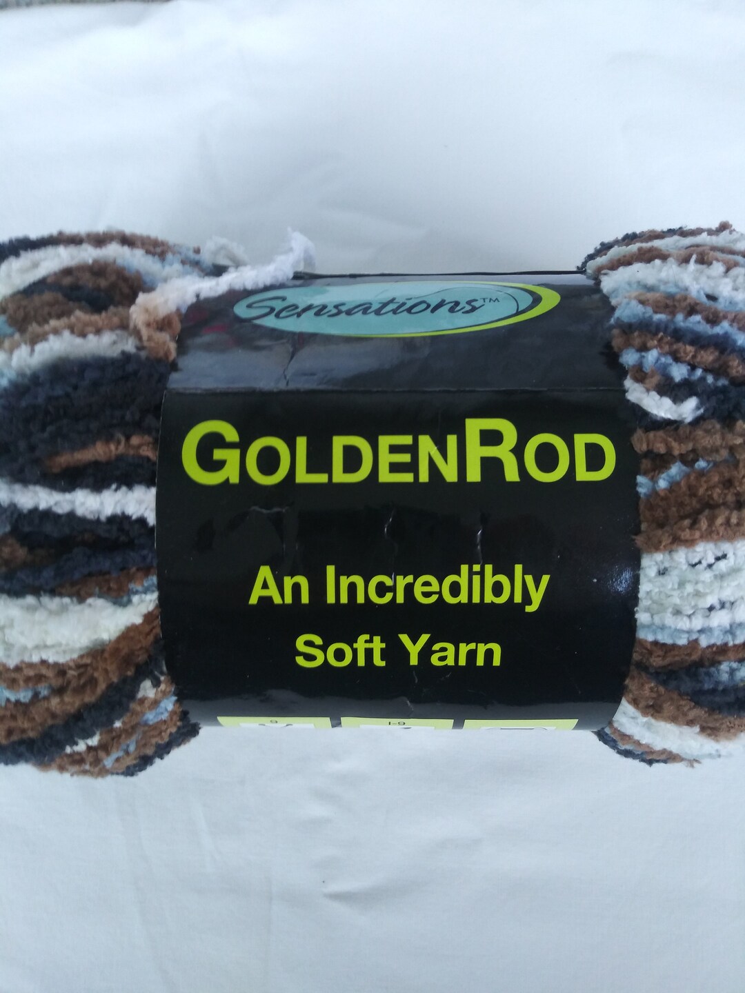 6 Oz. Sensation Yarn Goldden Rod/ Blue Brown Cream/destash Yarn - Etsy