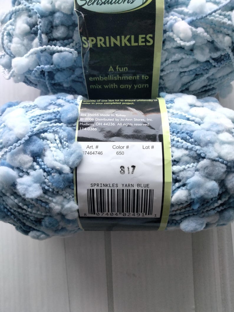 2.8 Oz. Sensation Sprinkles Blue Yarn /DESTASH Yarn - Etsy