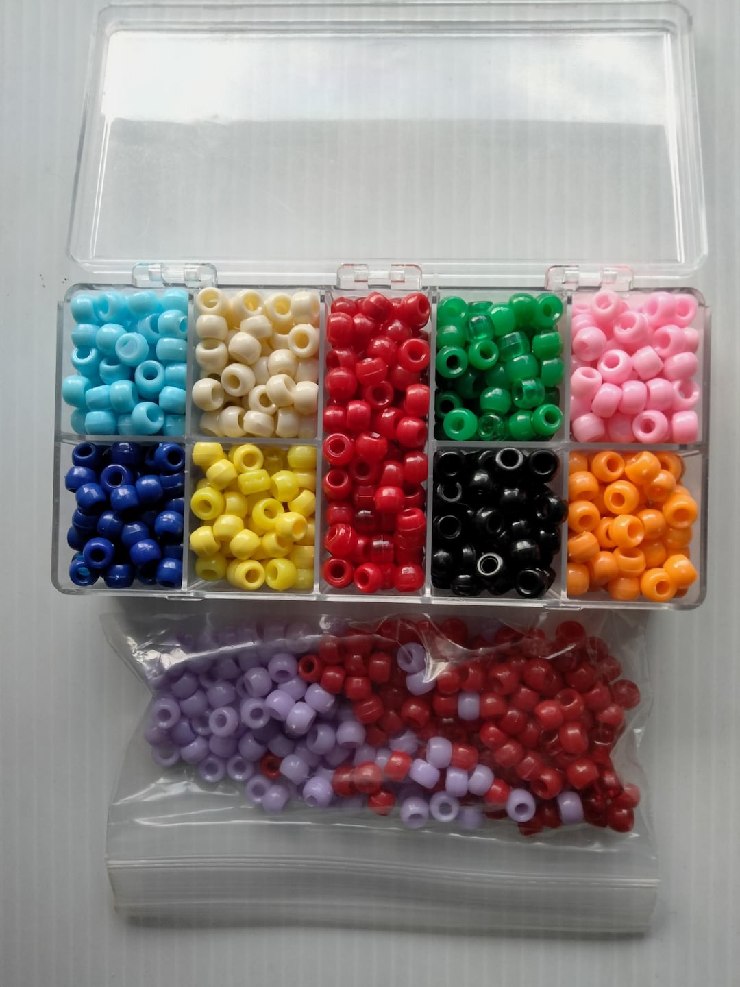 1000 Pieces in Craft Box Assorted Pony Beads - Etsy