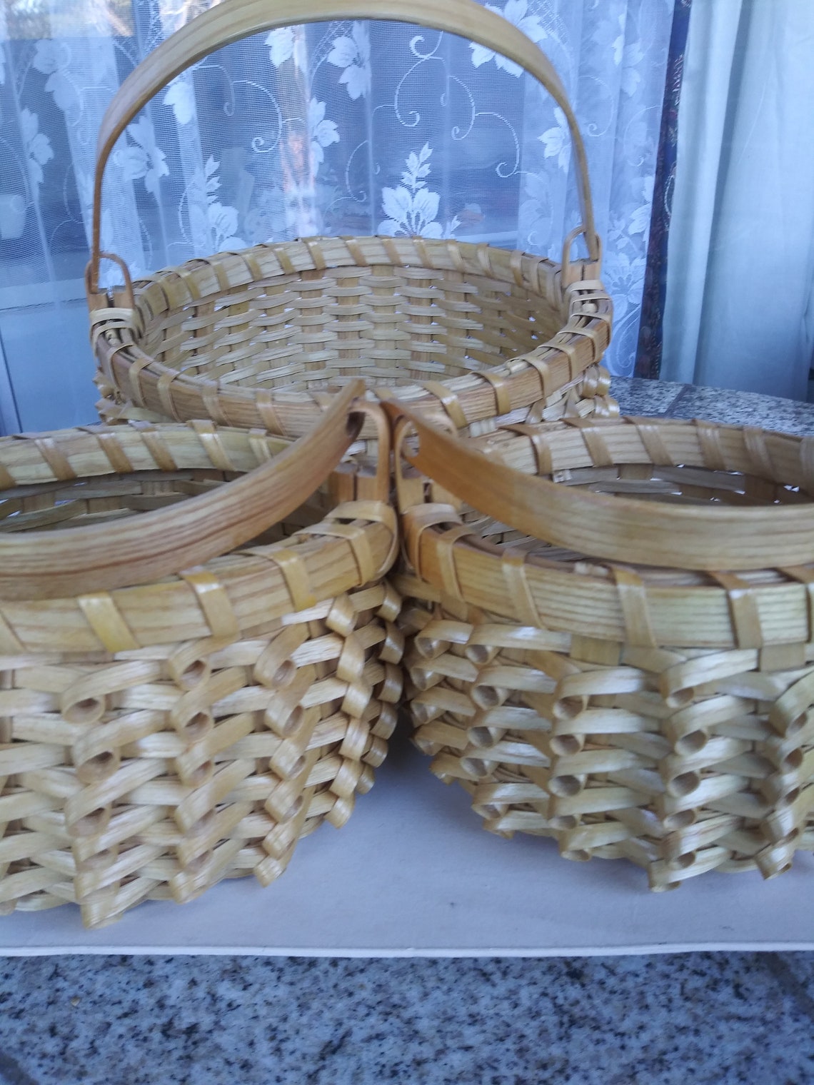 3 Vintage Basketville Popcorn Weave Bun Basket | Etsy