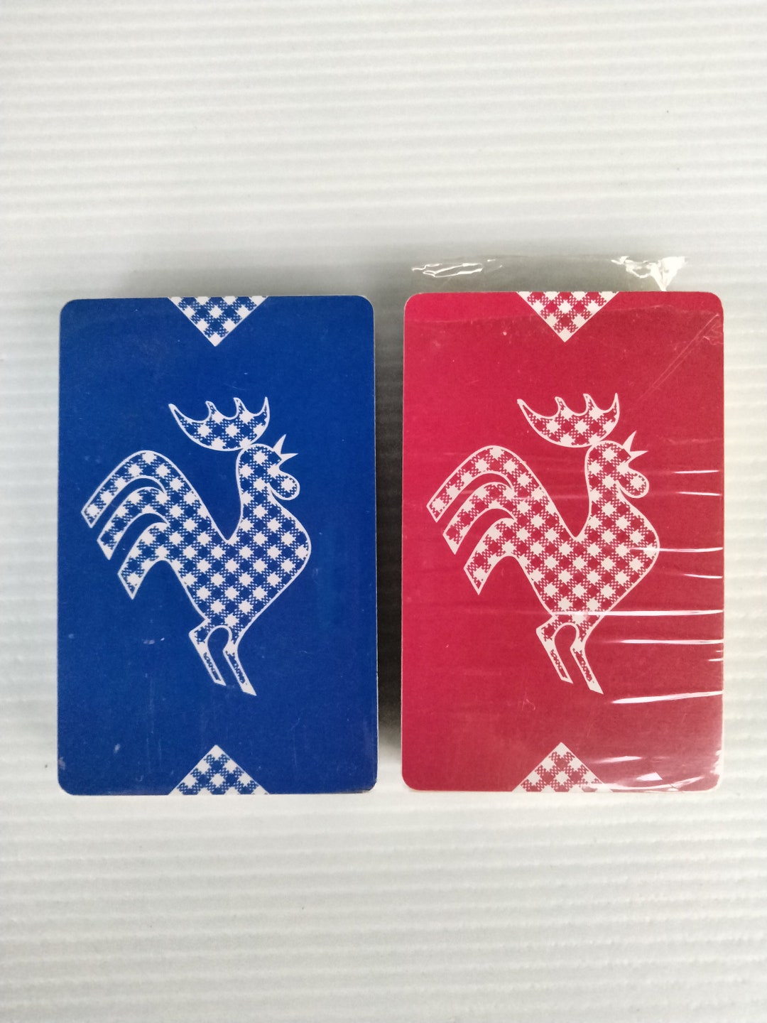 Lot of 2 Box Playing Cards Roosters Plastic Coated - Etsy