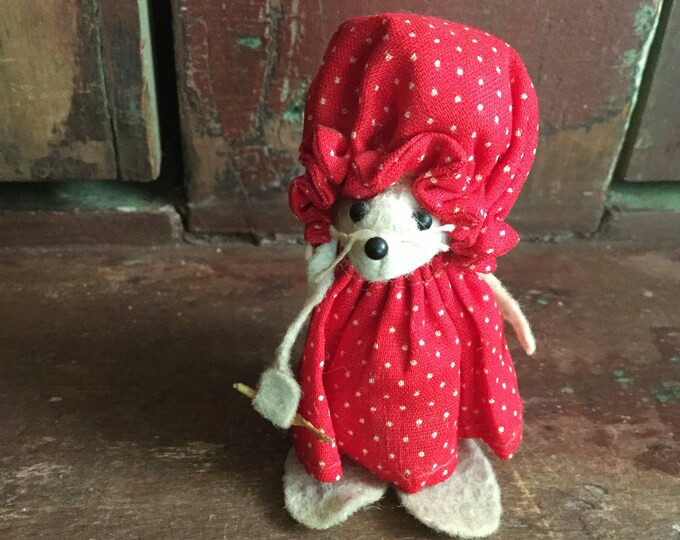 Mini Vintage Stuffed Mouse in a Red and White Polka Dot Outfit - Etsy