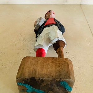 Hand Carved Wooden Peg Leg Pirate / Nautical Sailor / Seaman / Old ...