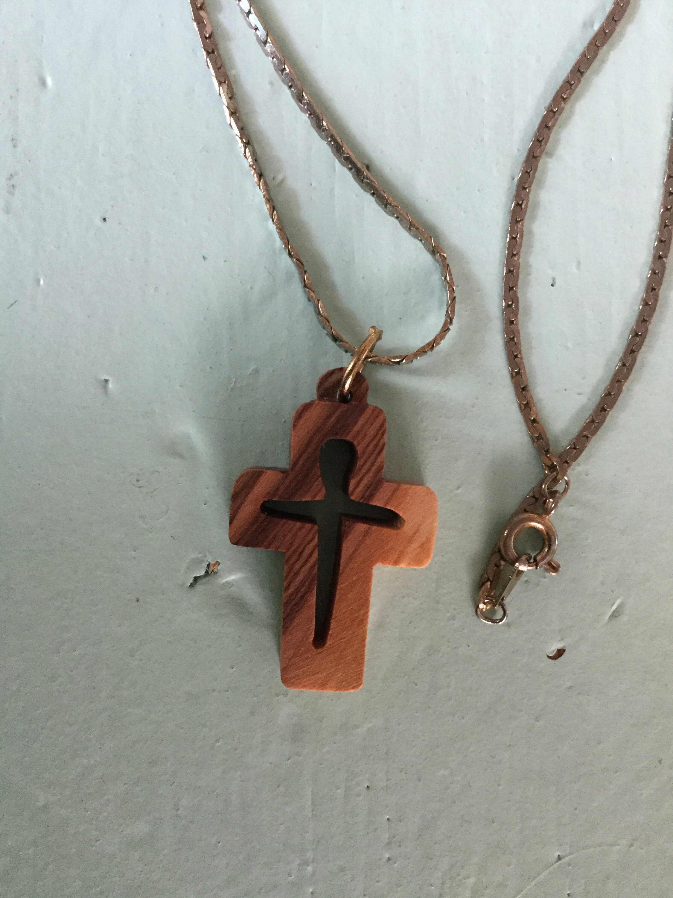 Beautiful Olive Wood Hand Carved Cross on Chain / Holy Land | Etsy