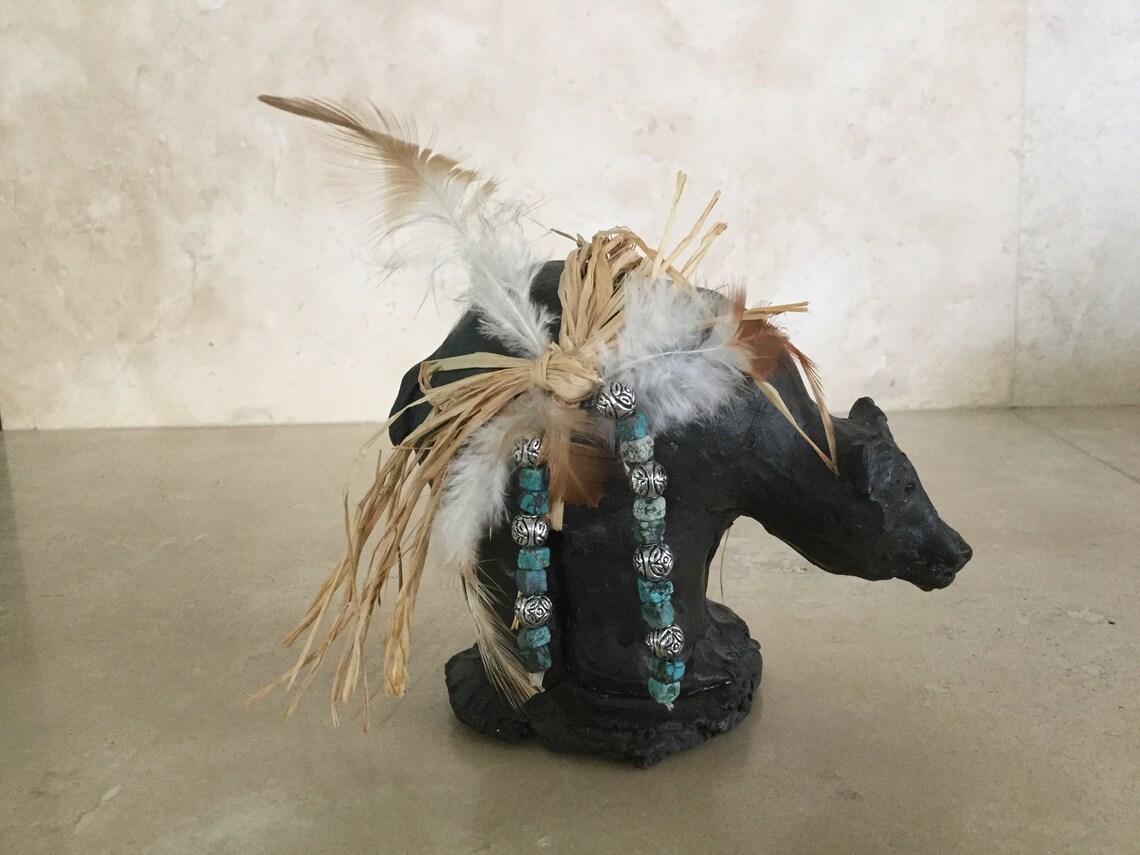 Roz Prouty Native American Art Pottery / Signed Clay Bear - Etsy