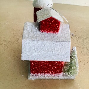 Red Glitter Barn With Silo Christmas Ornament, Christmas Barn ...