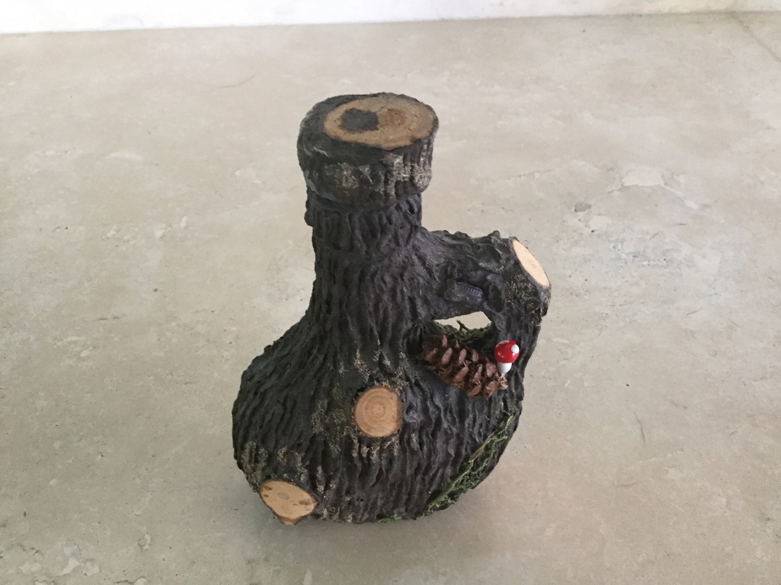 Vintage Wood Bark Design Liquor Decanter by Gebirgs Enzian of Germany ...