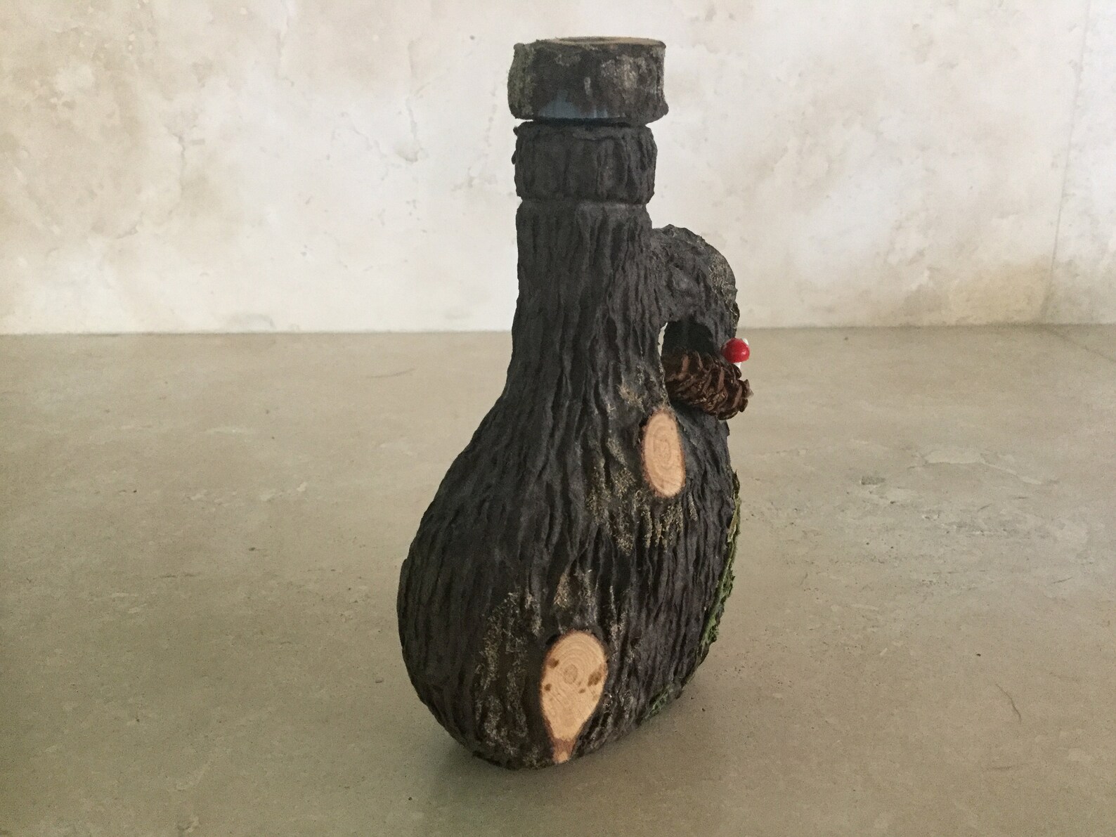 Vintage Wood Bark Design Liquor Decanter by Gebirgs Enzian of Germany ...