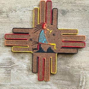 2 Sided Sand Painting New Mexico Symbol With Kokopelli Man ...