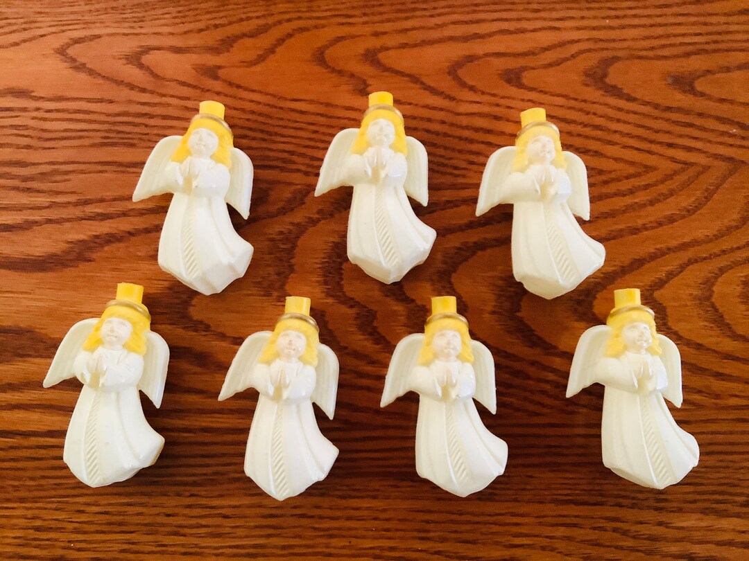 7 Vintage Plastic Angel Christmas Light Covers / Christmas Decoration ...