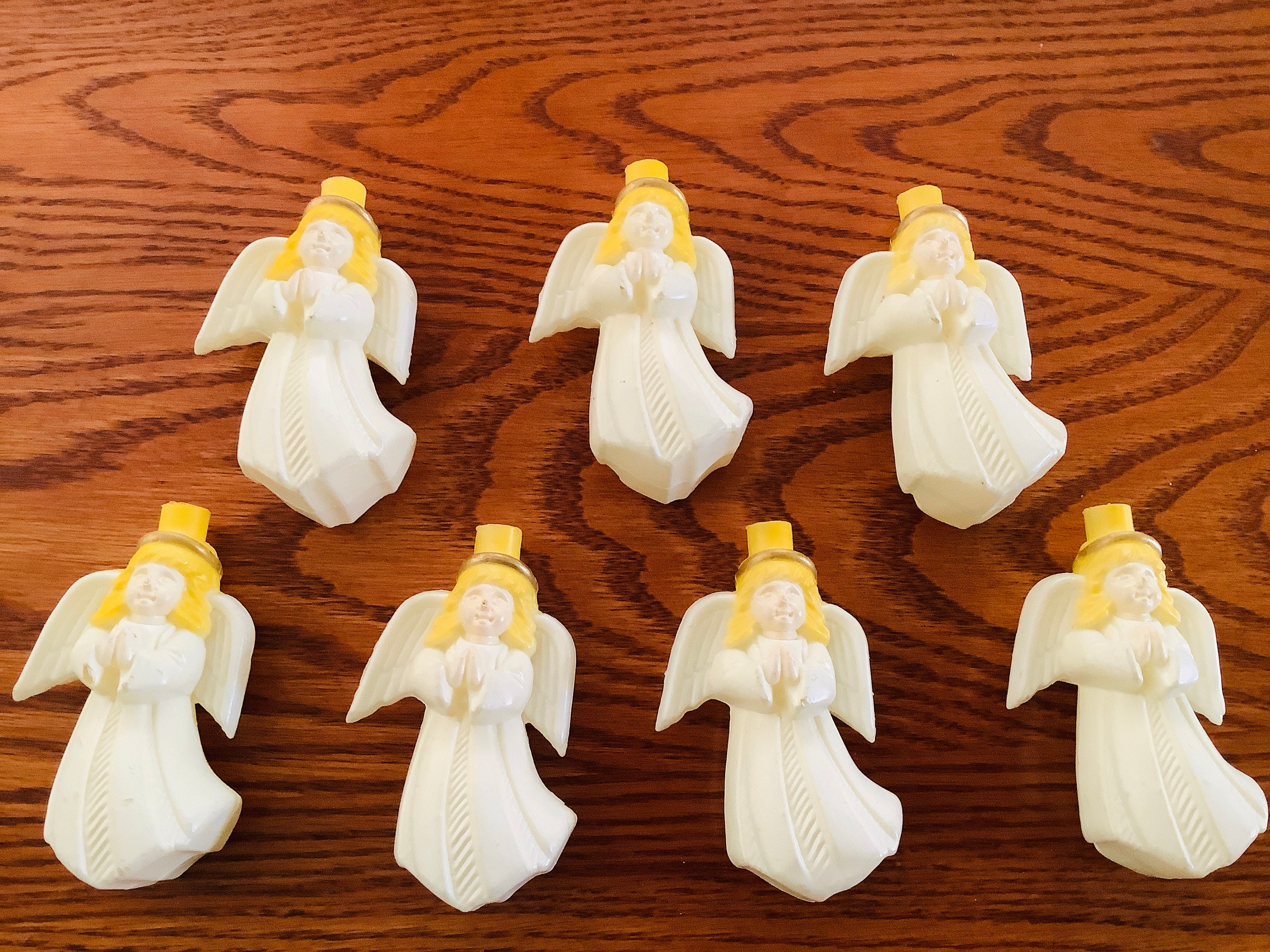 7 Vintage Plastic Angel Christmas Light Covers / Christmas Decoration ...