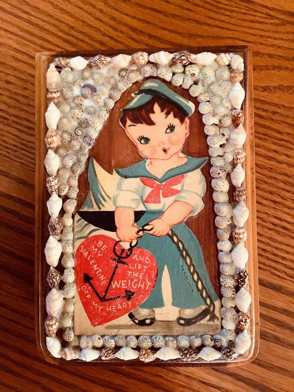 Sailors Valentine Jewelry Box, My Version With a Vintage Valentine Card ...