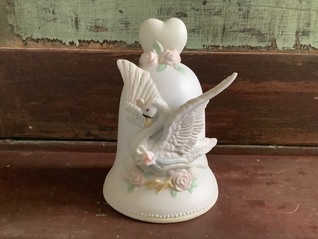 Vintage Enesco Bell Shaped Music Box With Swan, Plays True Love - Etsy