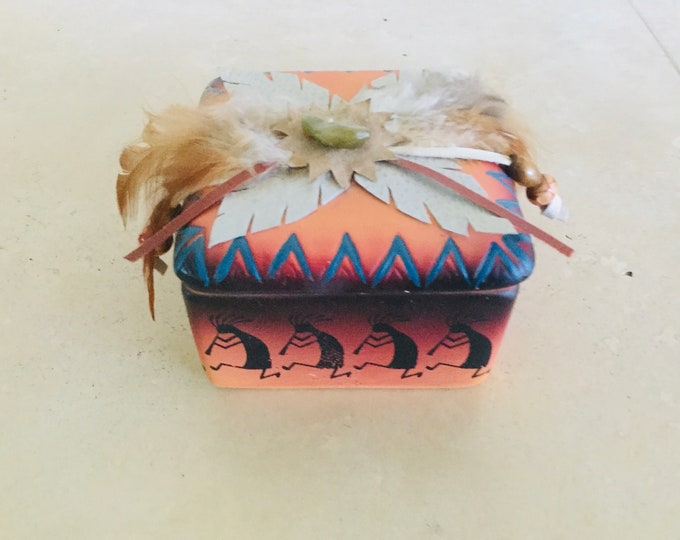 Native American Kokopelli Design Trinket Box / Treasure Box / Jewelry ...