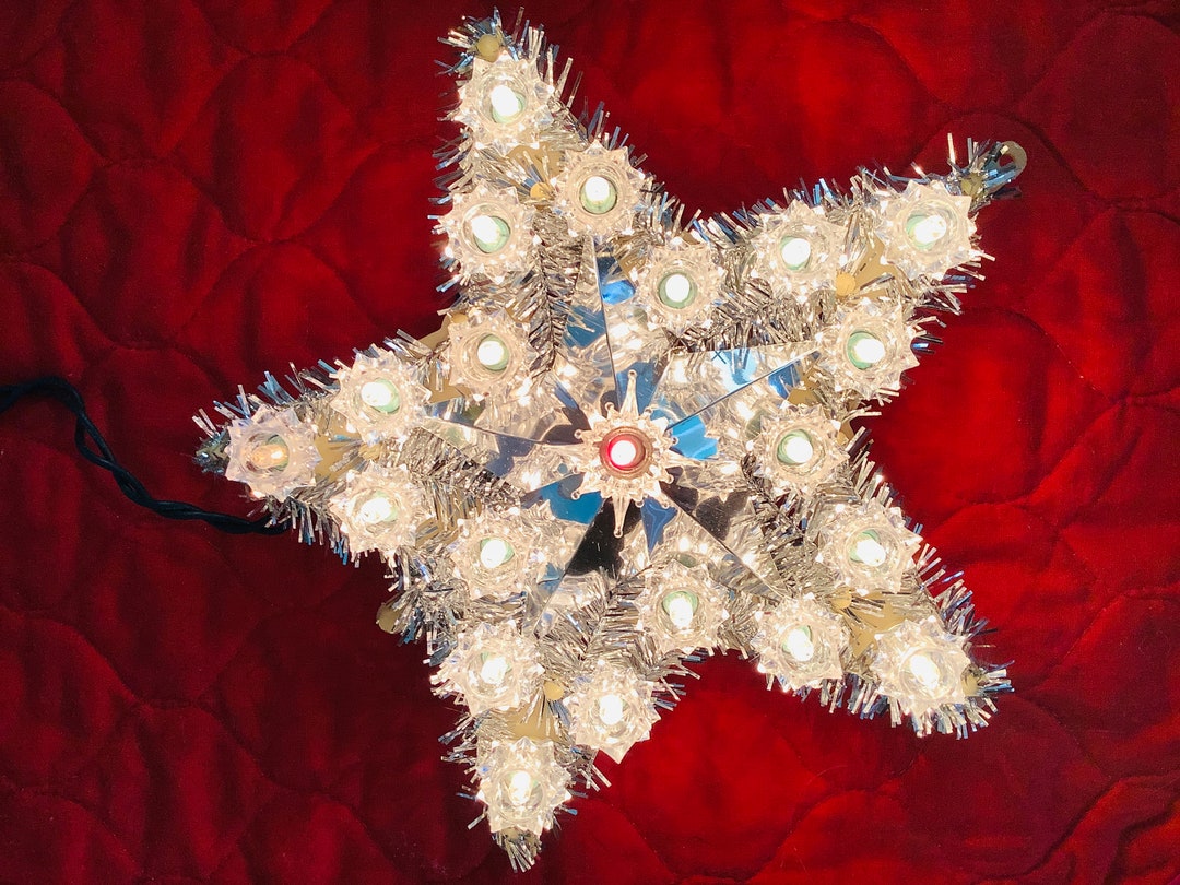 21 White Lighted Christmas Star Tree Topper / Christmas Star Topper ...