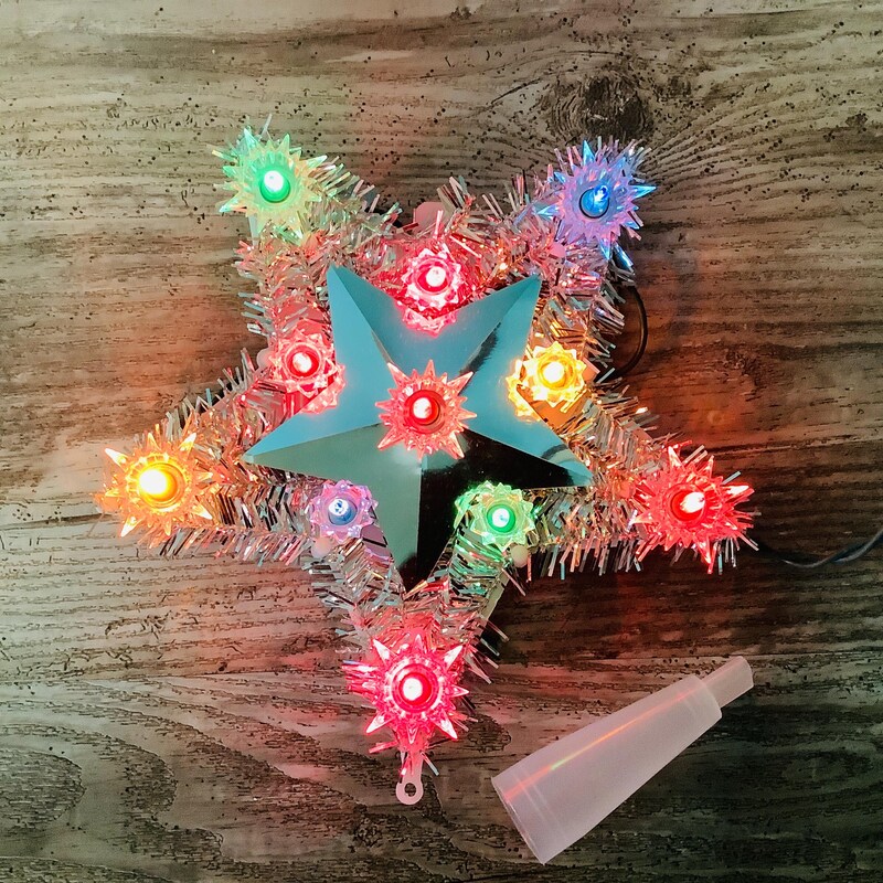 Tinsel Tree Topper - Etsy