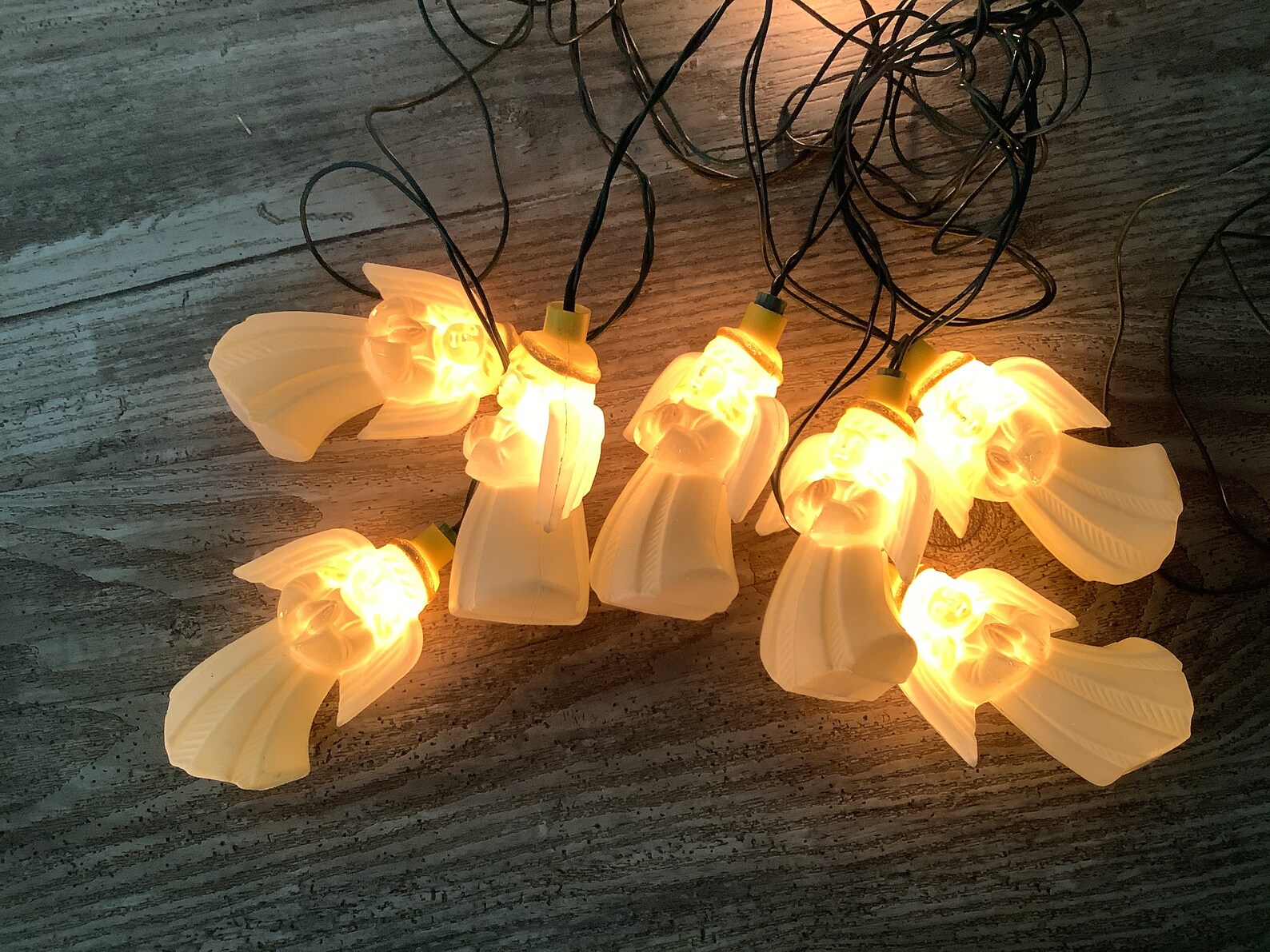 7 Vintage Plastic Angel Christmas Light Covers / Christmas Decoration ...