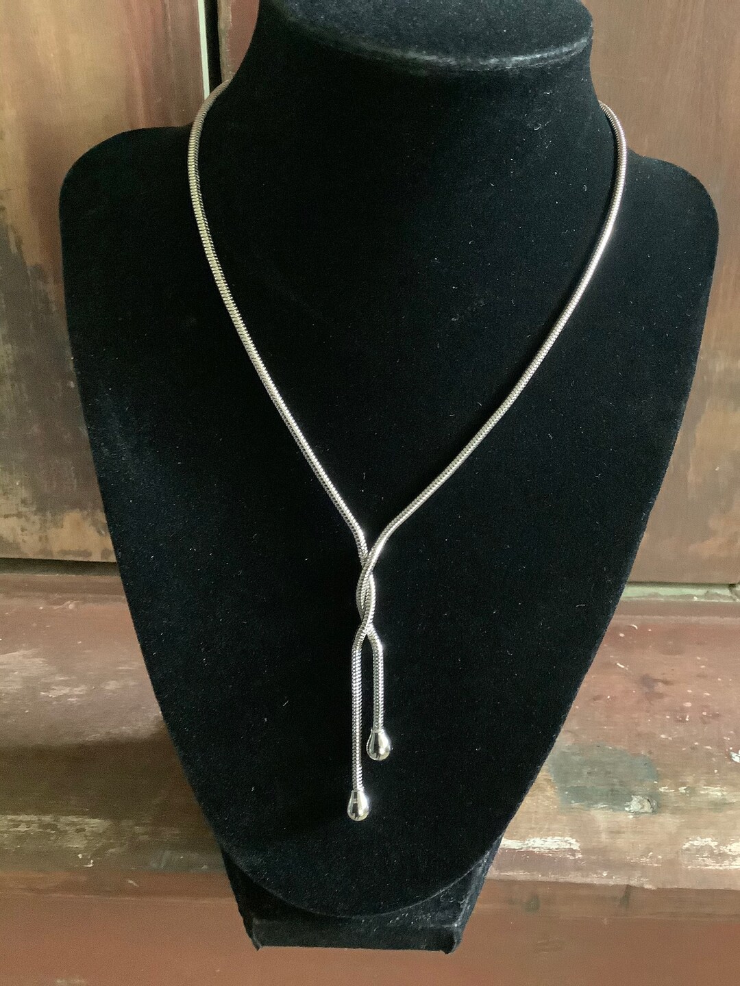 Beautiful Silver Tone Snake Chain Necklace, Simple Elegant Necklace ...