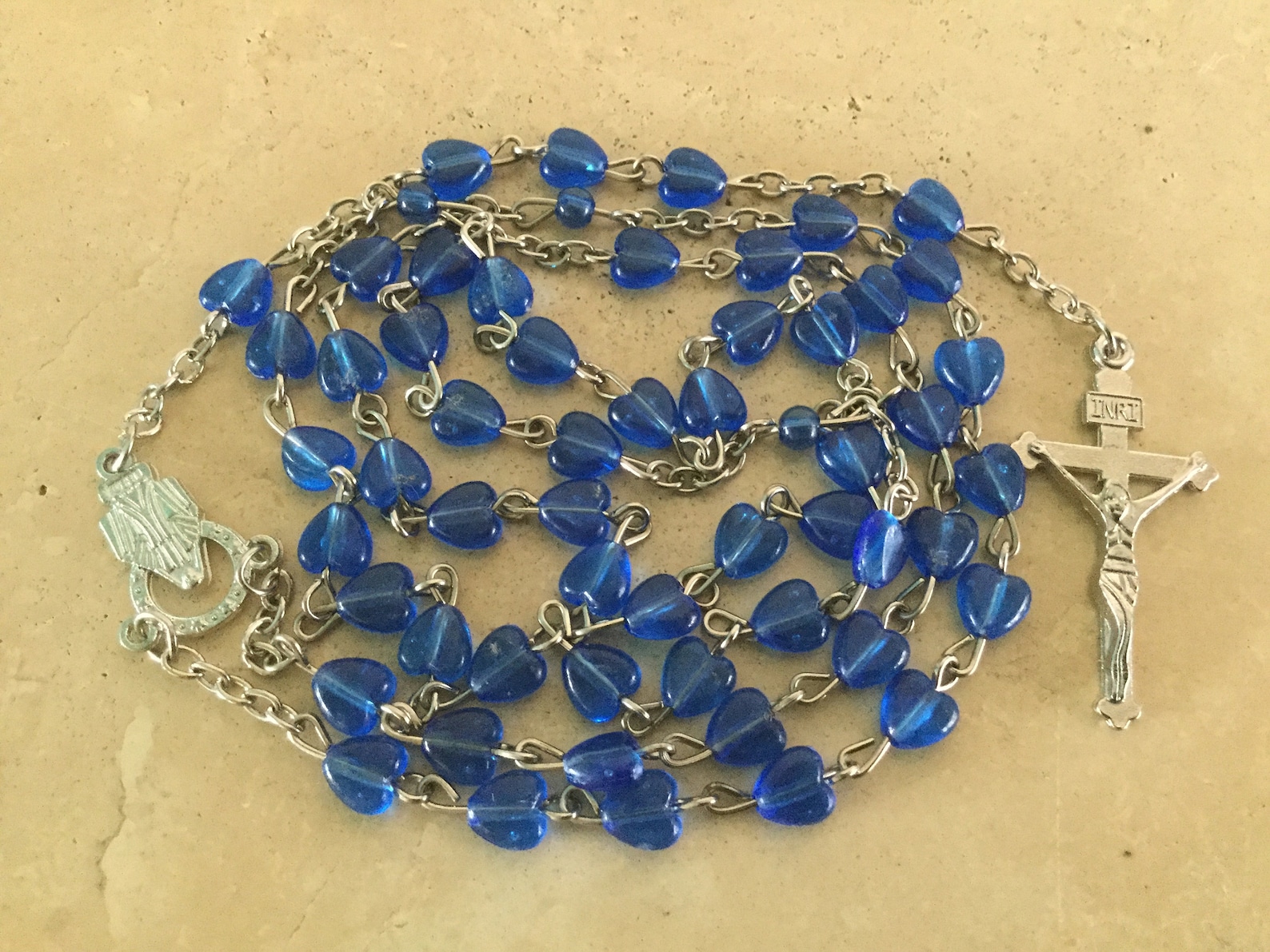 Vintage Blue Hearts Plastic Rosary Beads and Holy Water / - Etsy