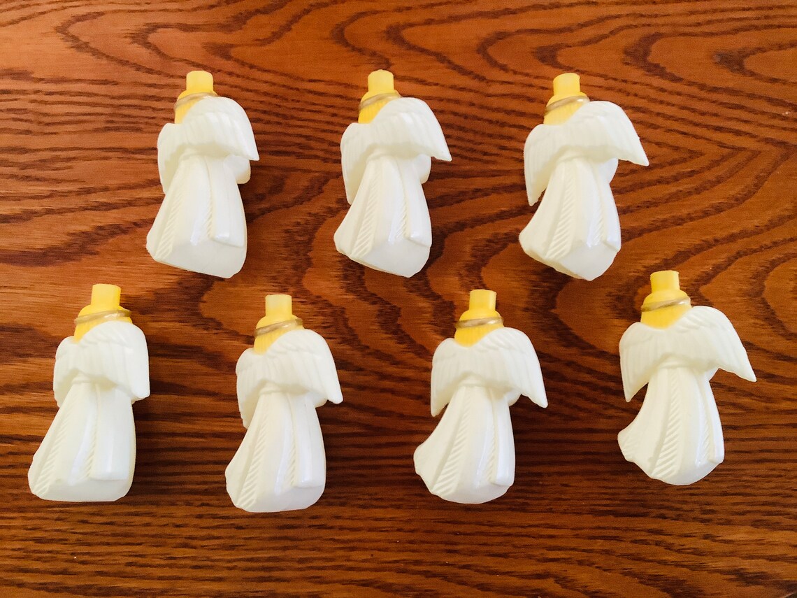 7 Vintage Plastic Angel Christmas Light Covers / Christmas Decoration ...