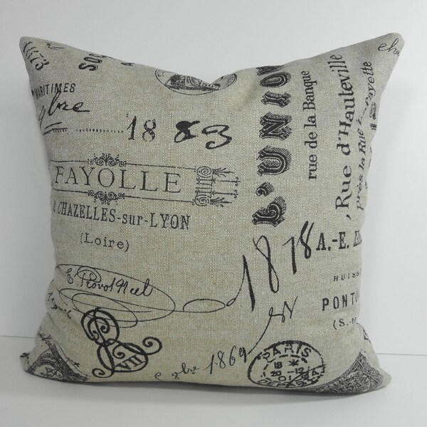 French Script Pillow - Etsy