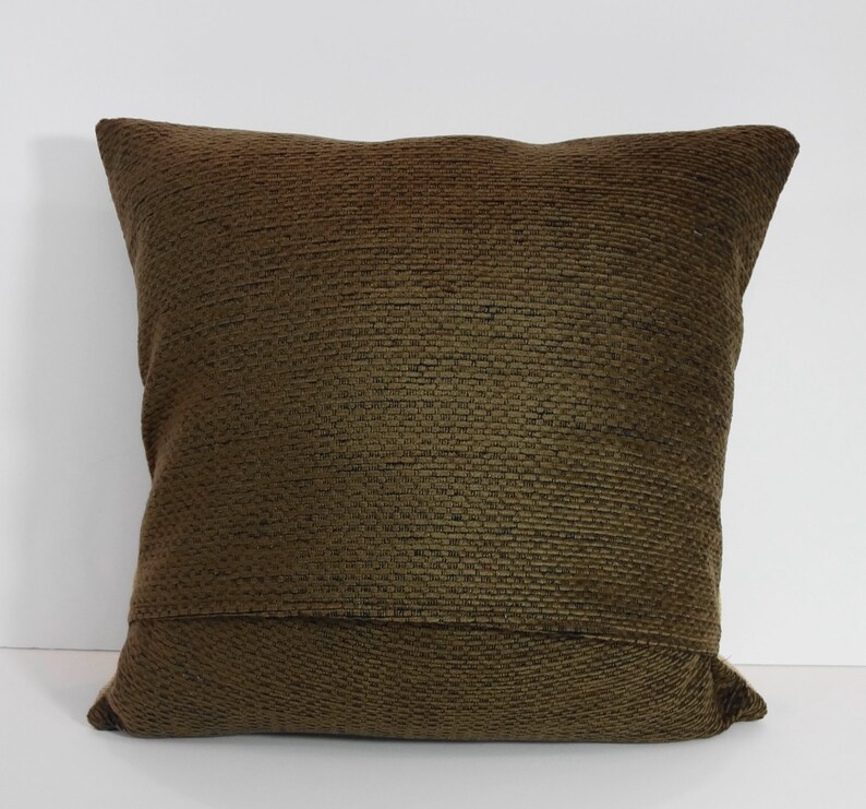 Decorative Chenille Throw Pillow Cover Brown Red Cushion Etsy