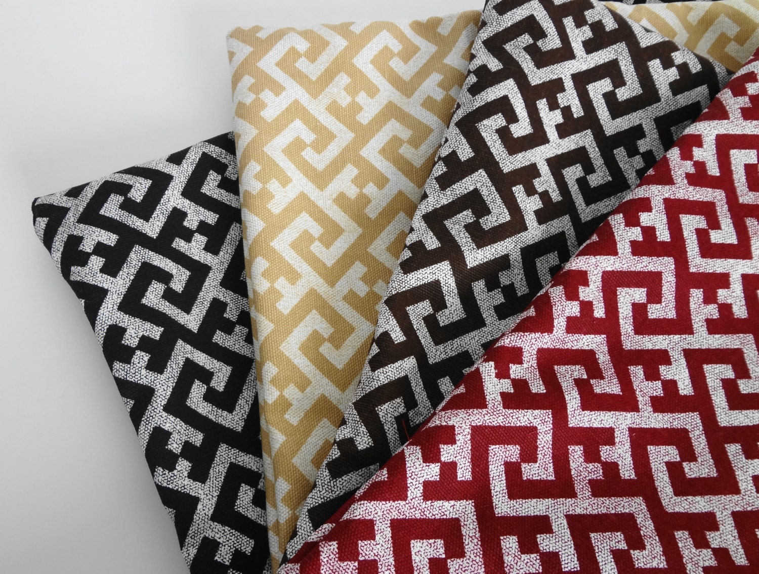 BLACK Greek Key Decorative Throw Pillow Covers, Cushion Cover - Etsy