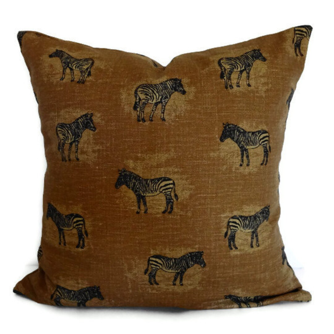 Zebra Decorative Throw Pillow Cover, Waverly Fabrics, Zebra Run ...