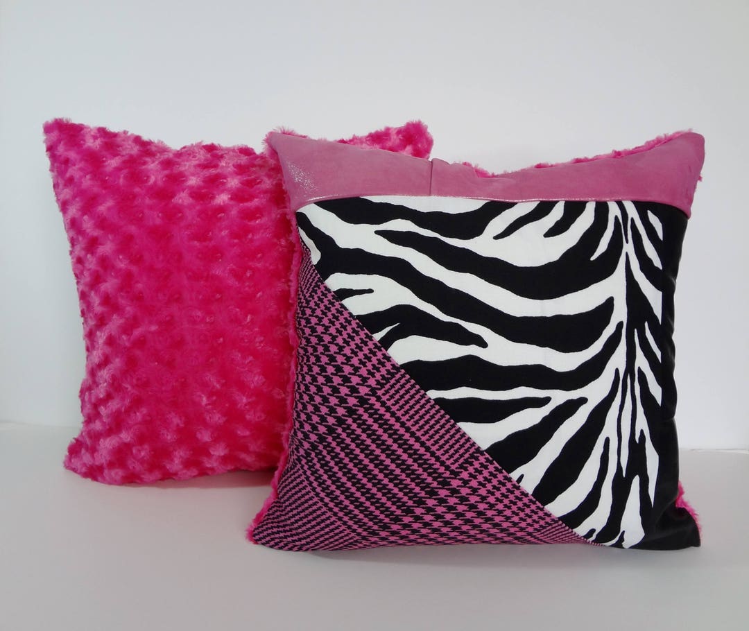 Funky, Hot Pink, 70s Pillow Cover, Retro Throw Pillow Cushion, Zebra ...