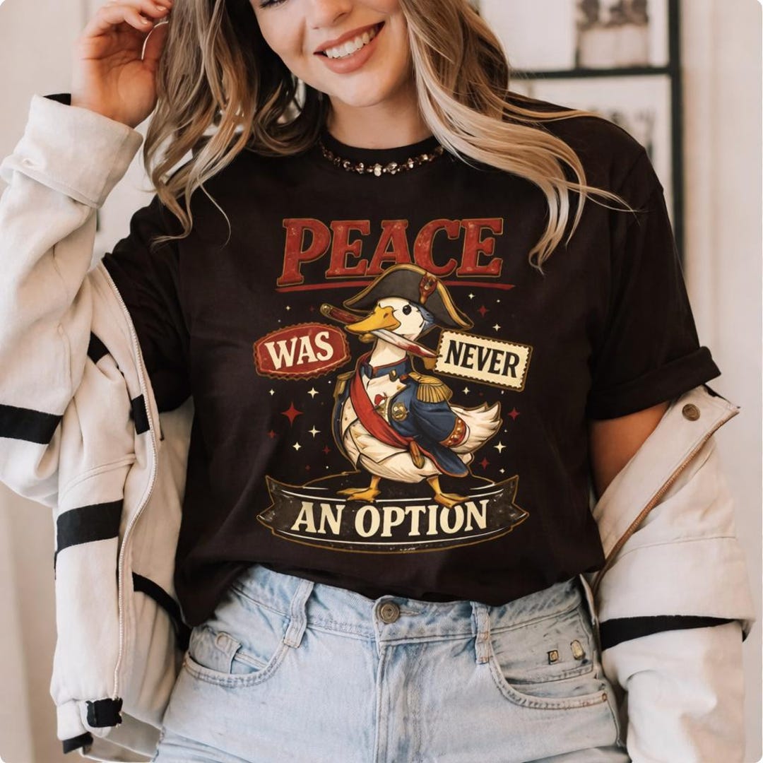 Comfort Colors Peace Was Never an Option Duck Shirt, Dark Humor Gamer ...