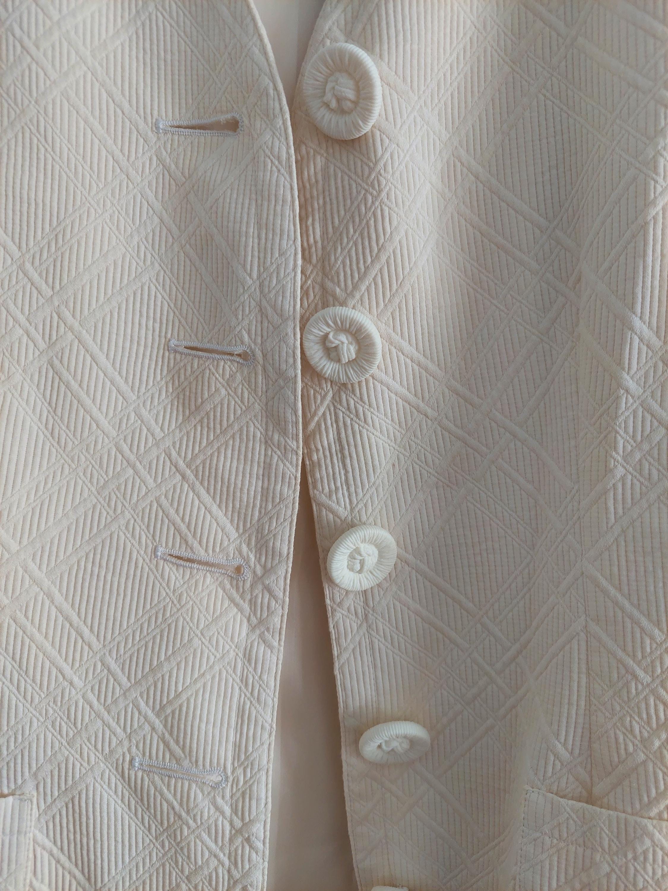 Vintage Stunning YSL Yves Saint Laurent Variation White Blazer Textured ...