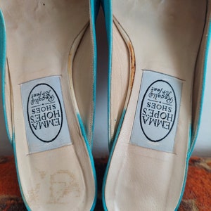 Vintage Emma Hope Shoes Mules | Leather & Silk Embroidered Flowers ...